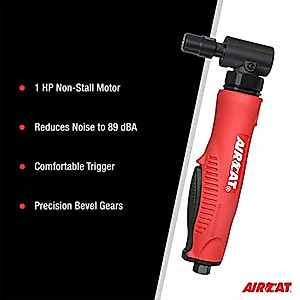 AIRCAT Pneumatic Tools 6265 1.0 HP Composite Angle Die Grinder 18,000 RPM