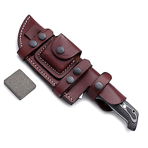 GCS Handmade G10 Handle D2 Tool Steel Bushcraft Tracker Hunting Knife Tracker Knife with leather sheath Full tang blade designed for Hunting & EDC GCS 309s