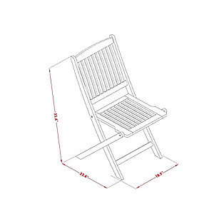 East West Furniture DICM5CWNA Diboll 5 Piece Patio Bistro Dining Furniture Set Includes an Oval Outdoor Acacia Wood Table and 4 Folding Side Chairs, 36x60 Inch, Natural Oil