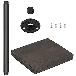 LIANTRAL Paper Towel Holder Stand, Free-Standing Farmhouse Kitchen Countertop Paper Towel Roll Dispenser with Wood Base (Rustic Brown)