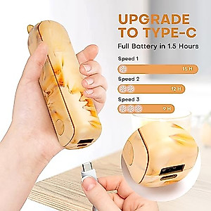 Nezylaf Handheld Mini Fan, 3 Speeds Rechargeable Travel Fan[9-15 Working Hours], Portable USB Small Pocket Fan, Personal Fan with Power Bank for Women,Outdoor Travel essentials