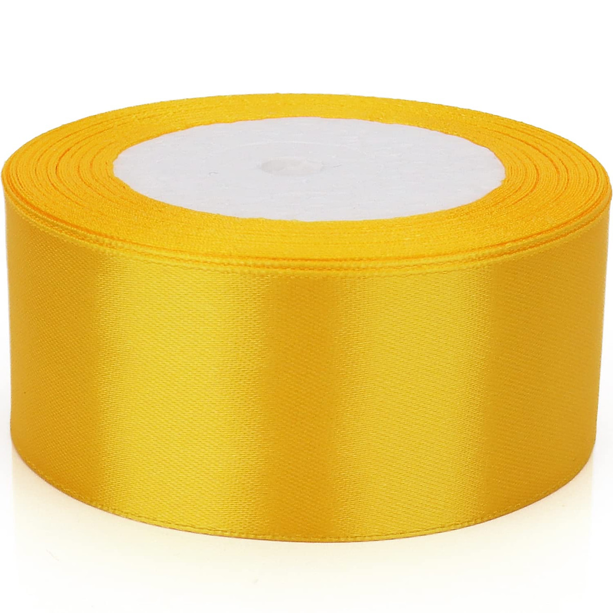 Nsilu 25 Yards 1-1/2 inches Wide Satin Ribbon Suitable for Wedding, Party and Gift Box Packaging Ribbon (Yellow, 1-1/2")