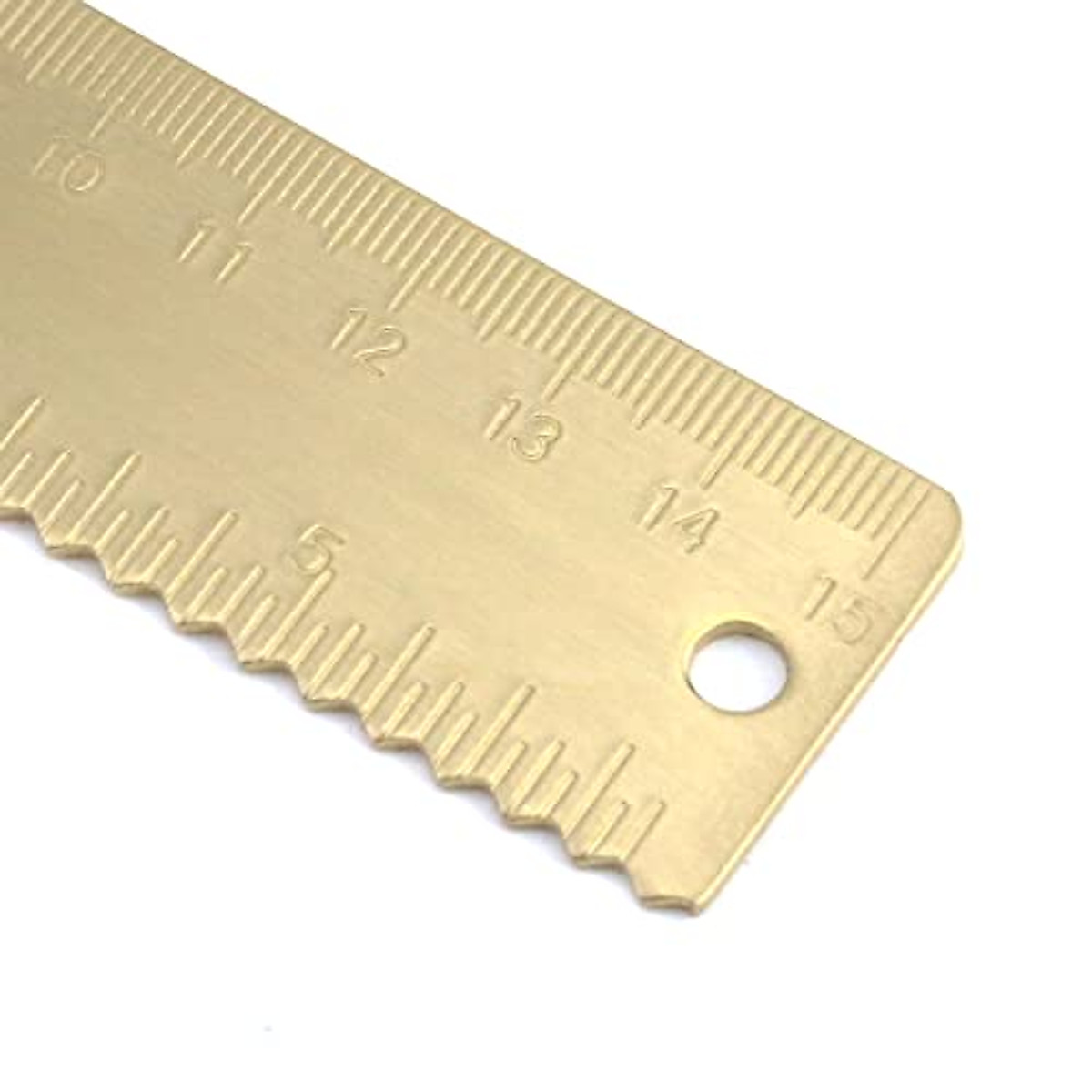 Mewutal Brass Ruler Gold Measuring Tool with Two Units of Measurement (CM/in) Retro Bookmark for Students Math Painting (15CM/5.9IN)