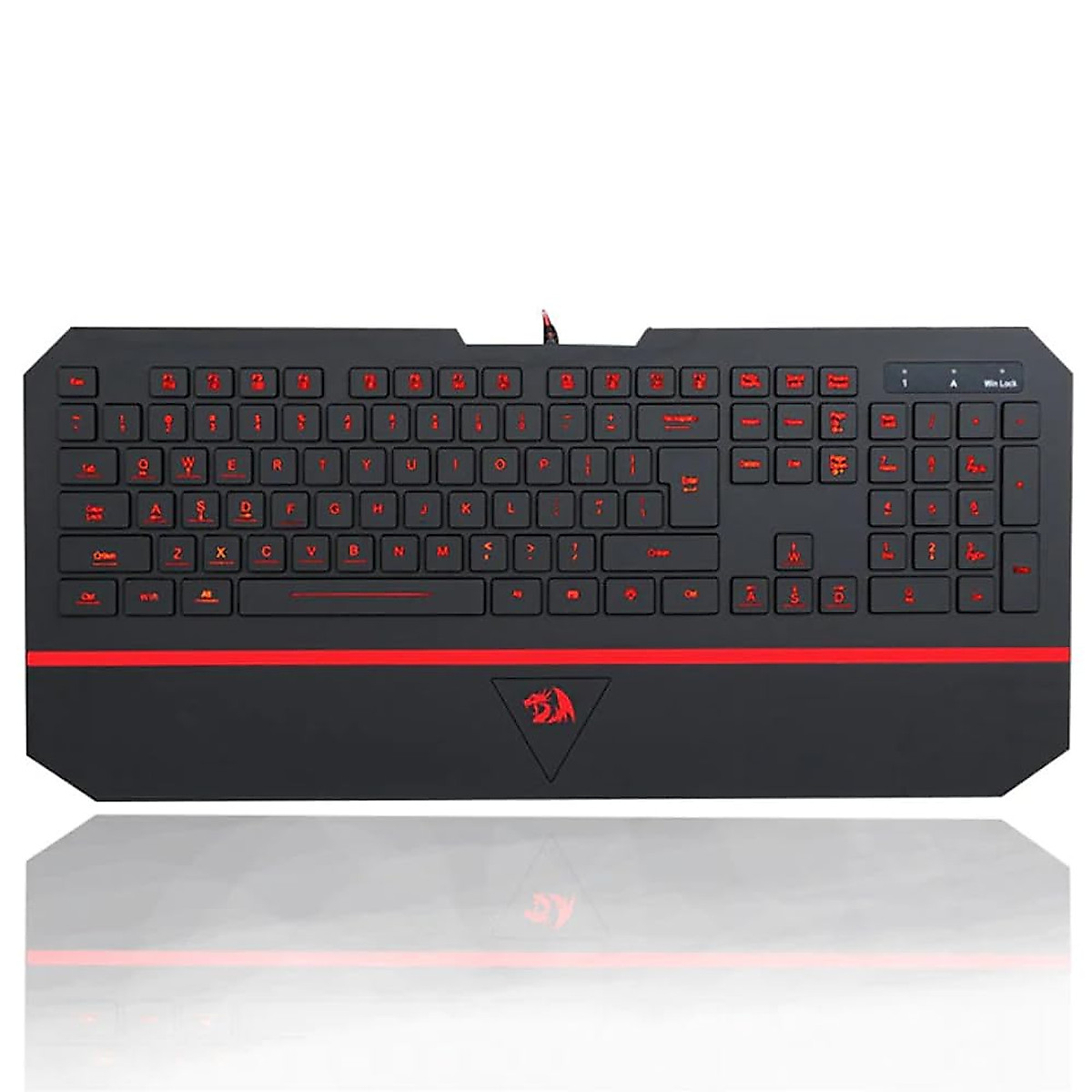 Redragon K502 RGB Gaming Keyboard RGB LED Backlit Illuminated 104 Key Silent Keyboard with Wrist Rest for Windows PC Games (RGB Backlit)