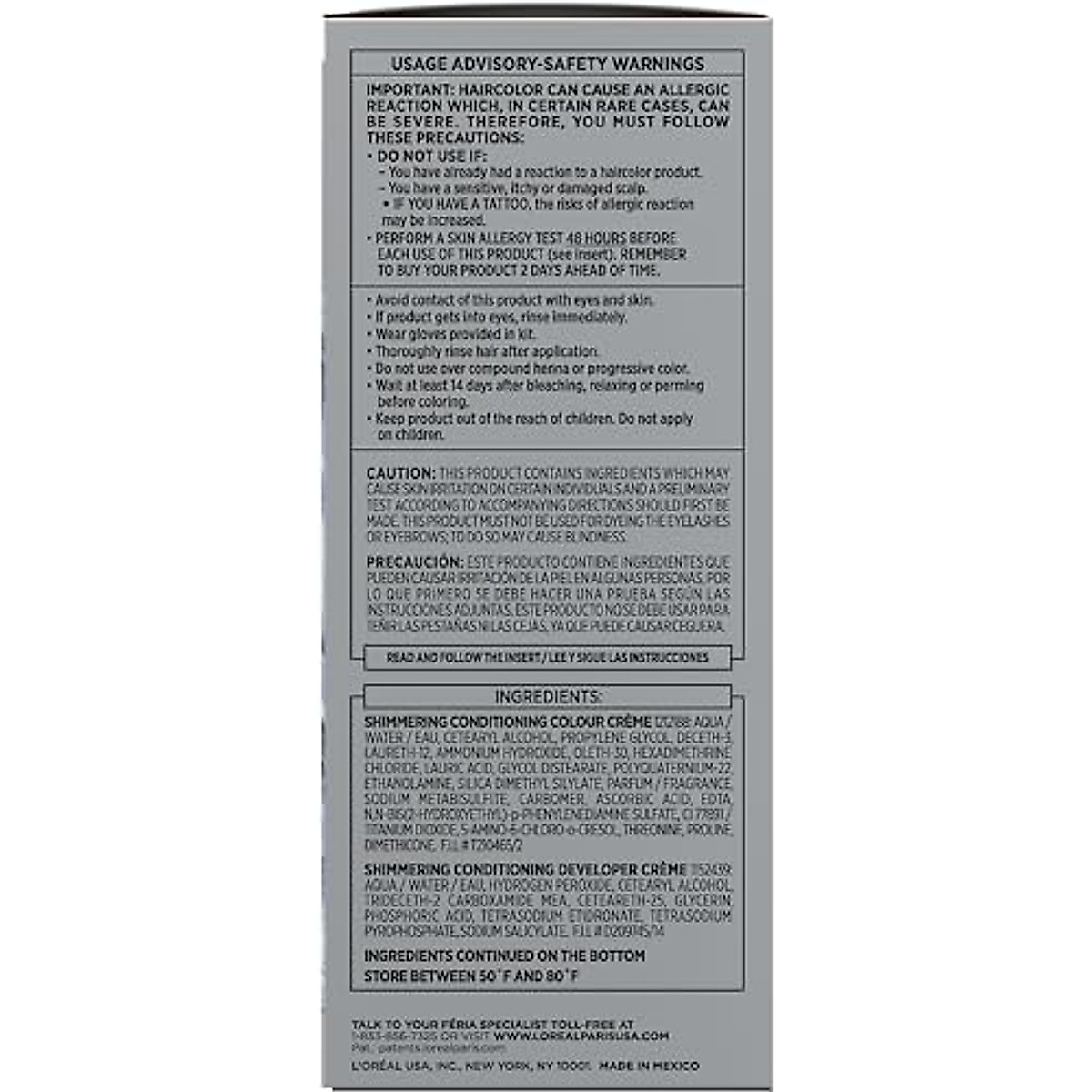 L'Oreal Paris Feria Multi-Faceted Shimmering Permanent Hair Color, 411 Sapphire Smoke (Smokey Blue)