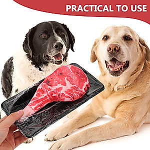 LUOZZY Plush Dog Chew Toy Simulation Beef Steak Puppy Squeaky Toy Stuffed Steak Shaped Dog Teething Toy for Small Medium Dogs PuppyPlaying Pet Supplies