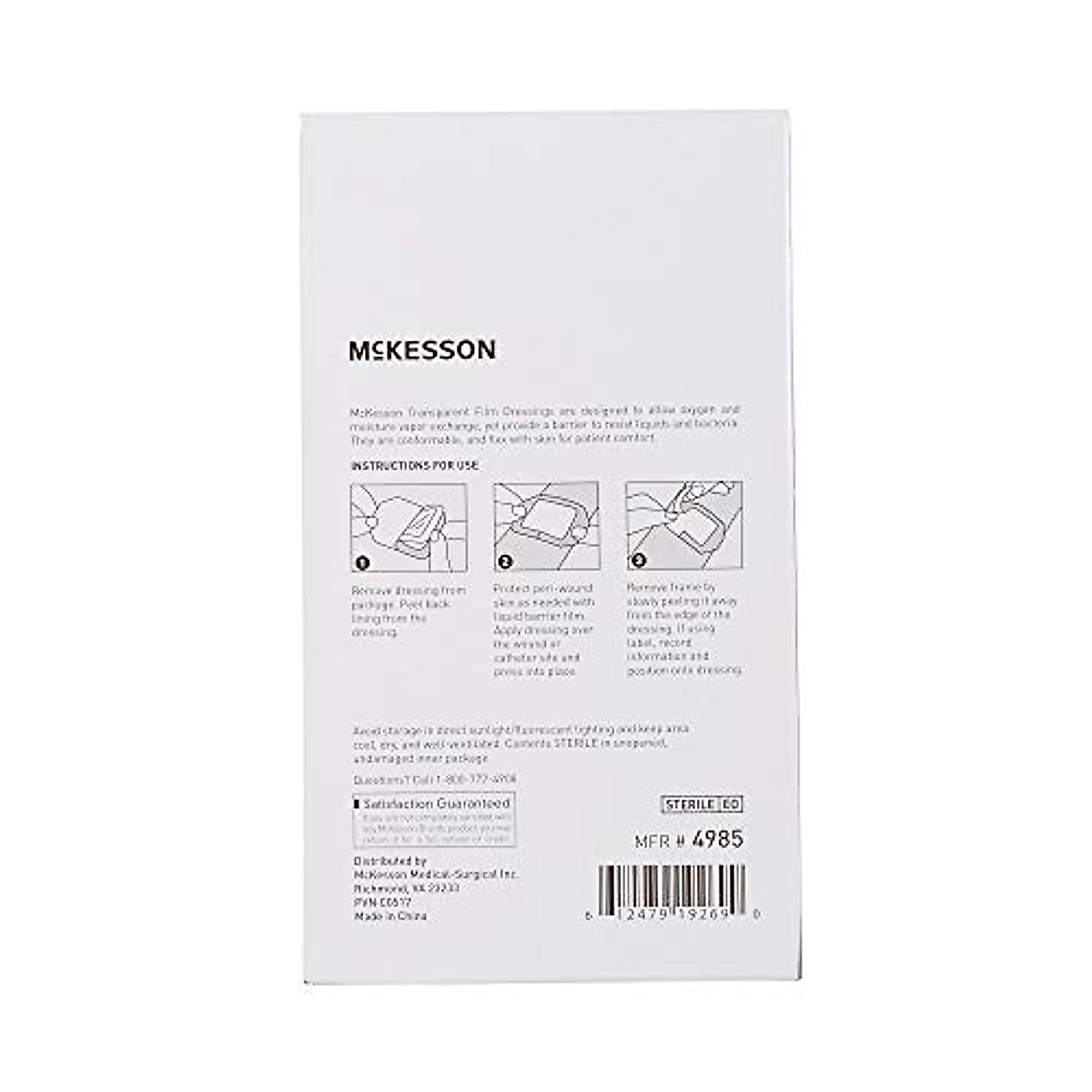 McKesson Transparent Film Dressing, Sterile, Frame Delivery, 2 3/8 in x 2 3/4 in, 100 Count, 1 Pack
