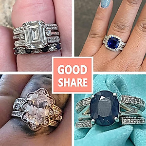 SHELOVES Vintage Guard Wrap Wedding Band For Women 925 Sterling Silver Ring Enhancer for Engagement Rings Sz 6