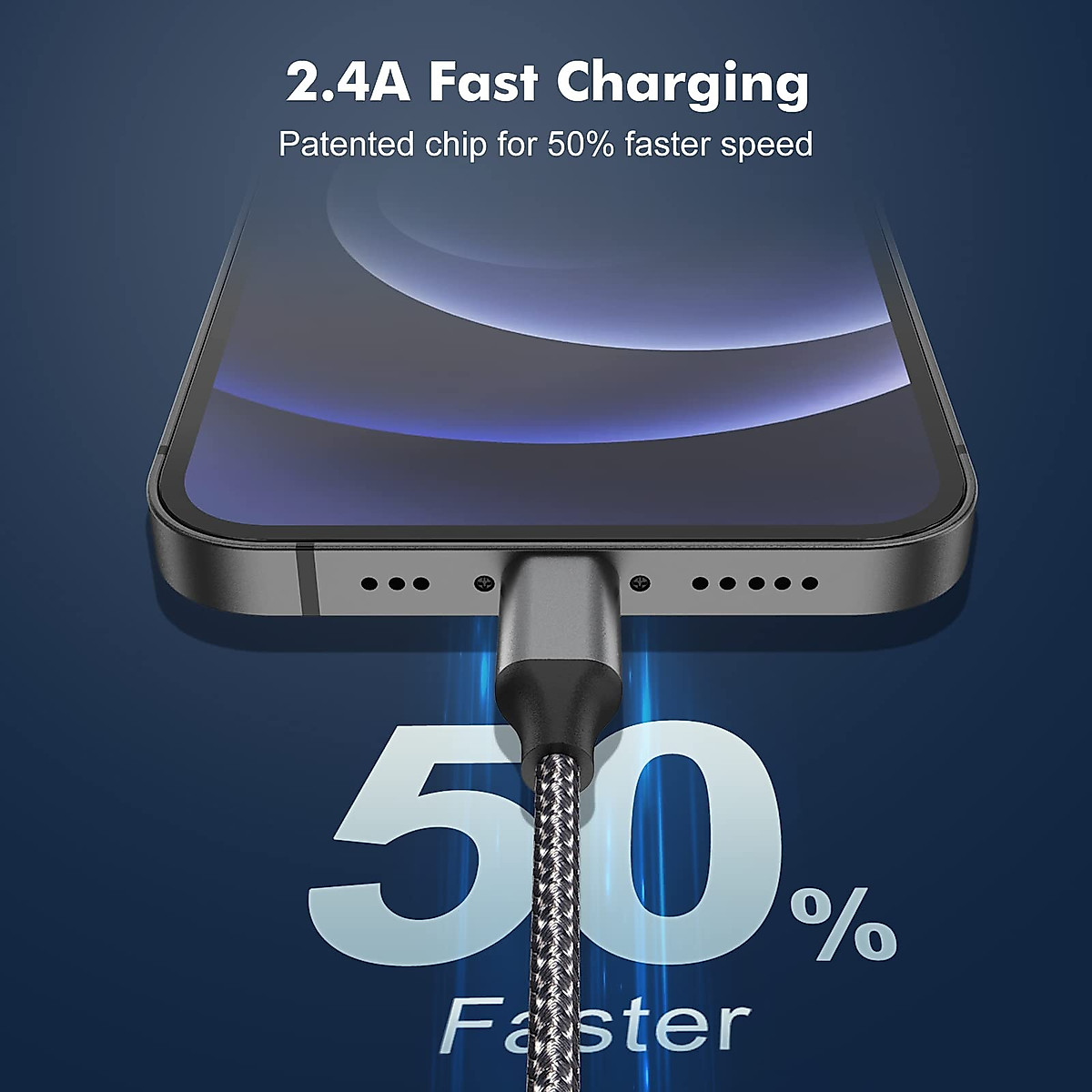 Sundix iPhone Charger, Lightning Cable [MFi Certified] 5Pack [1/3/3/5/5FT] iPhone Charger Cable Cord Nylon Braided Fast Charging Data Transfer Cord for iPhone 14/13/12/Pro Max /11/XS/Max/XR/X/8