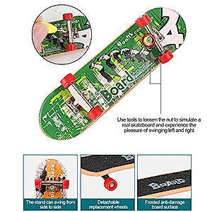 CS COSDDI Mini Skateboards for Fingers - Finger Skate Boards Sport Training Props with Ball Bearings - 4pcs Finger Toys Gifts for Kids(Random Color Pattern)