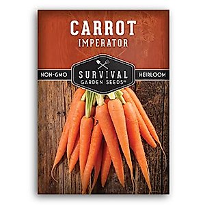 Survival Garden Seeds - Imperator 58 Carrot Seed for Planting - Packet with Instructions to Plant and Grow Award Winning Danvers Carrots in Your Home Vegetable Garden - Non-GMO Heirloom Variety