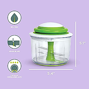 Chef'n VeggiChop Hand-Powered Food Chopper (Arugula), 5.5" x 5.5" x 5"
