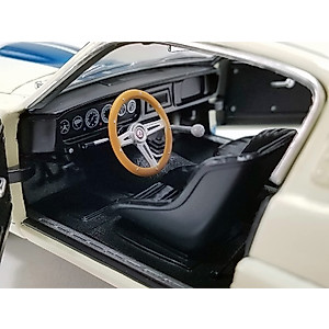 1965 Shelby GT 350R #7 "Stirling Moss White with Blue Stripes Limited Edition to 516 Pieces Worldwide 1/18 Diecast Model Car by Acme A1801814