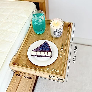 SUYUDSM Bedside Shelf, Bunk Bed Shelf Clip On Nightstand Snack Organizer, Bed Side Table Tray College Dorm Room Essentials