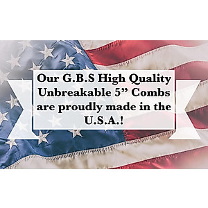 G.B.S (5 Pack) Pocket Comb Black Unbreakable Round Teeth Course Fine Pocket Beard & Mustache Combs for Men's Hair | Sideburns Travel-Friendly Symmetry, Friendly Birthday Gifts