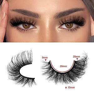 Mink Lashes Fluffy False Eyelashes Wispy Cat Eye Lashes Strip 20MM Fox 8D Dramatic Pack 7 Pairs Fake Eyelashes by Ruairie