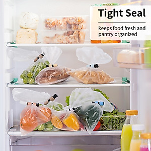 Valuckee 10 Pack Squeeze and Lock Bread Bag Clips, Bread Clips Resuable, Bag Clips for Food Storage, Sturdy Bread Cilp, Heavy Plastic, Handy Bag Cinch, Easy to Use with Bread Bag Closures, 10 Colors