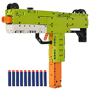 Yanscian Uzi SMG Submachine Nerf Gun Model Building Toy kit Set 398 Pcs DIY STEM Toy That Shoots Building Block Brick Military Gun for Kids & Adults