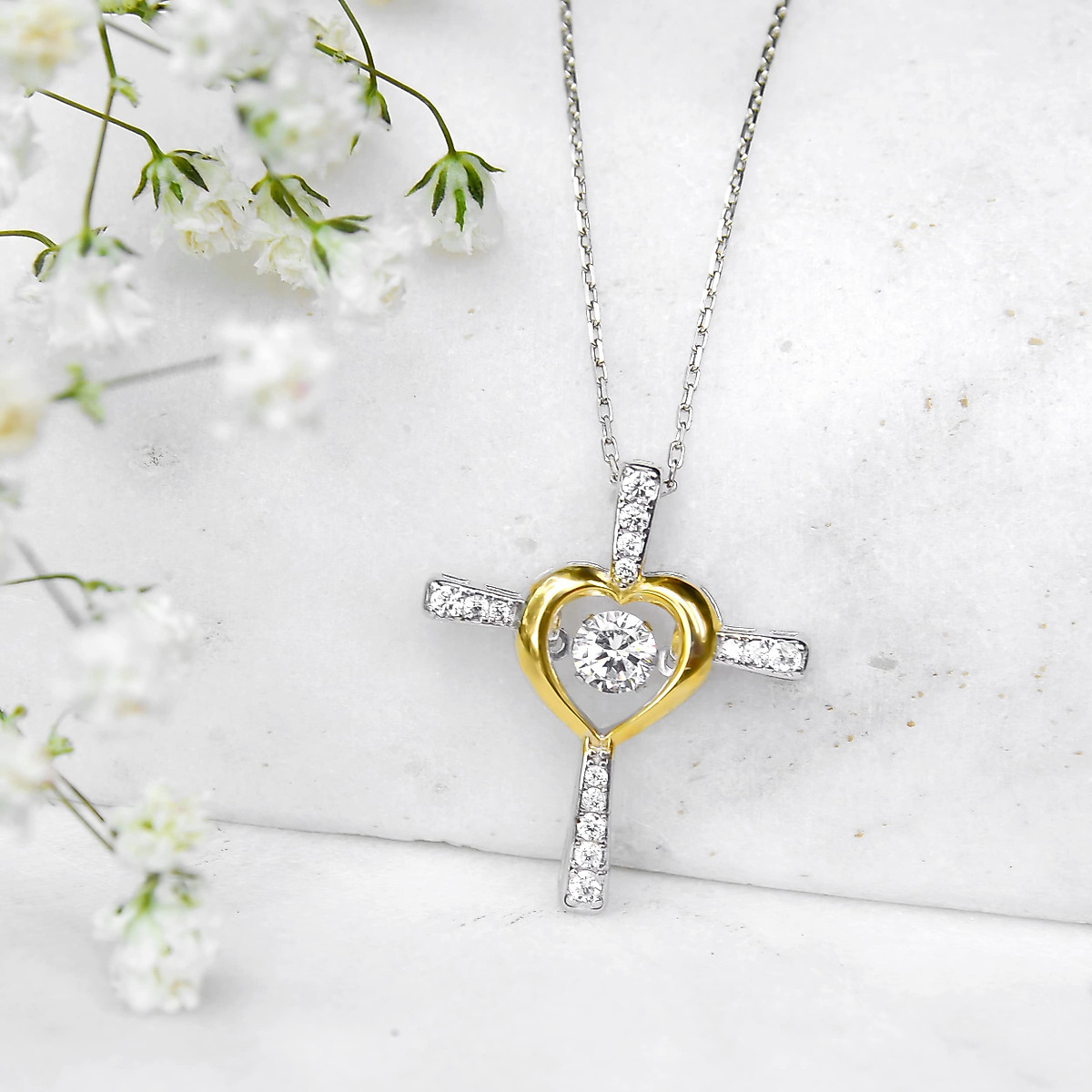 Aphrodite’s To My Soulmate Dancing Crystal Heart Cross Necklace Gift Set, Wife Birthday Gifts from Husband, Gift for Her, Girlfriend Valentine’s day Christmas, Anniversary Gift for Wife