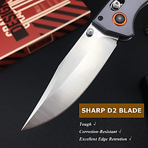 Everyday Carry Crooked River Knife, Axis Lock Knife with 3.7’’ D2 Steel Blade Wood Handle, EDC Manual Open Folding Pocket Knife with Thumb Stud, Belt Clip for Camping