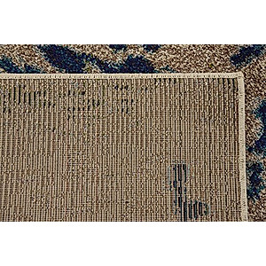 Unique Loom Estrella Collection Abstract, Modern, Light Colors, Distressed Area Rug, 9 ft x 12 ft, Blue/Beige