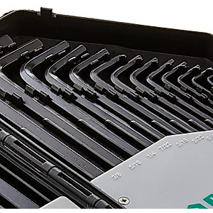 Amazon Brand - Denali 30-Piece SAE (0.028"-5/64") and Metric (0.7MM-10MM) Hex Key Wrench Set