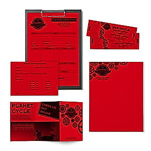 Astrobrights Color Paper, 8.5” x 11”, 24 lb/89 gsm, Re-Entry Red, 500 Sheets (21558)
