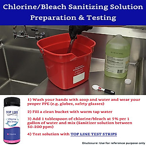 350 Strips - Chlorine Sanitizer Test Strips Food Service 0-500 ppm (Mega Pack) - Bleach Test Strips - Chlorine Test Strips for Food Service - Restaurant Test Strips - Chlorine Tester