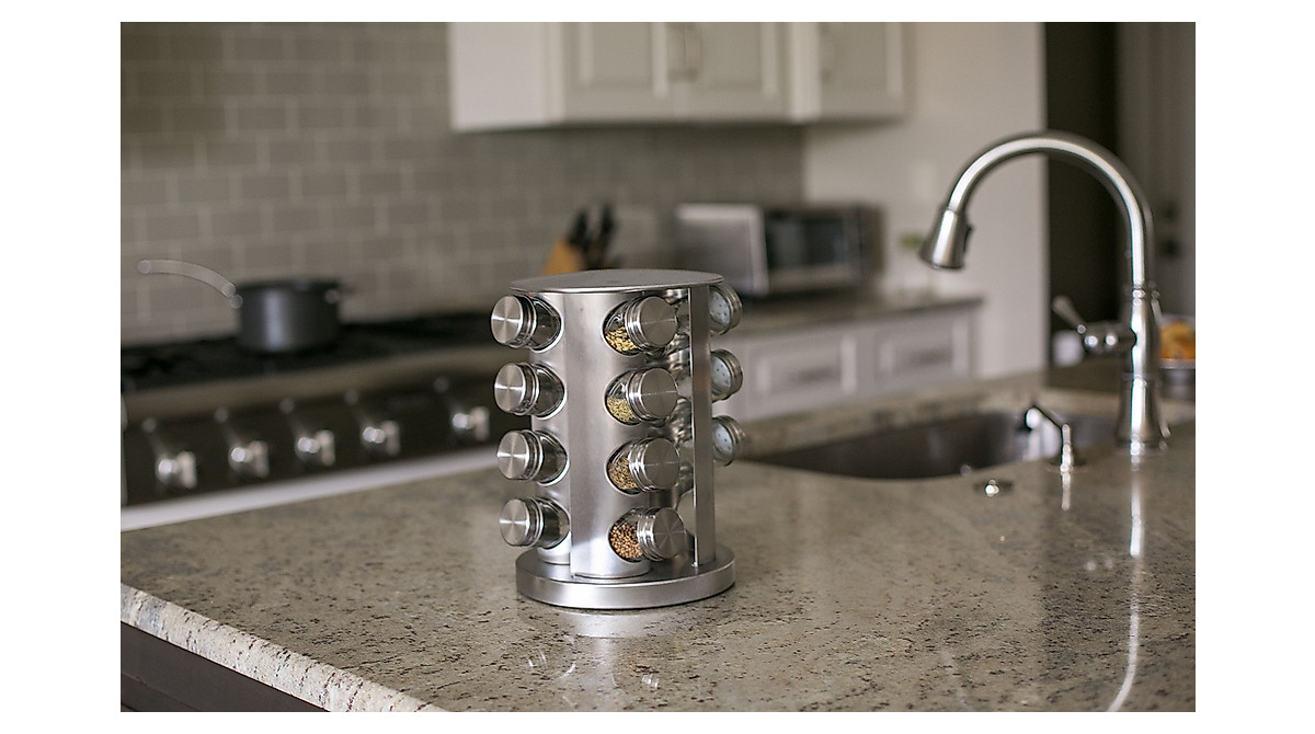 Internet's Best Revolving Spice Tower - 16 Glass Jars Organizer