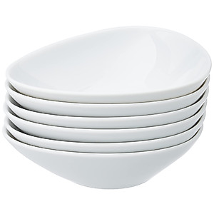 Alessi Colombina 5-3/4-Inch by 5-Inch by 10-1/4-Inch Serving Bowl shallow, White Porcelain, Set of 6
