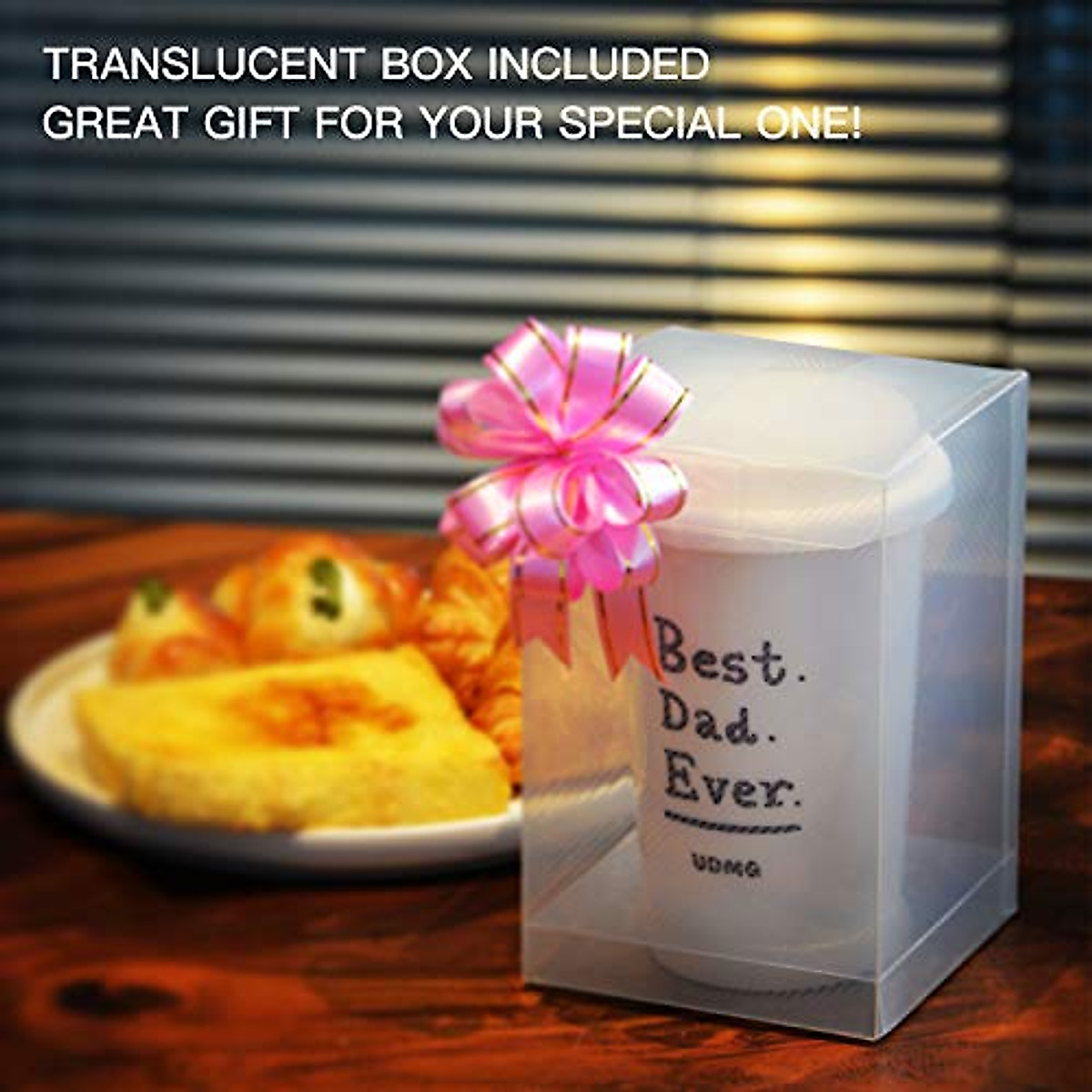 UDMG Reusable Double Wall Insulated White Ceramic Travel Coffee Cup with Lid & Sleeve, 12 fl.oz, I Am Not a Paper Cup…