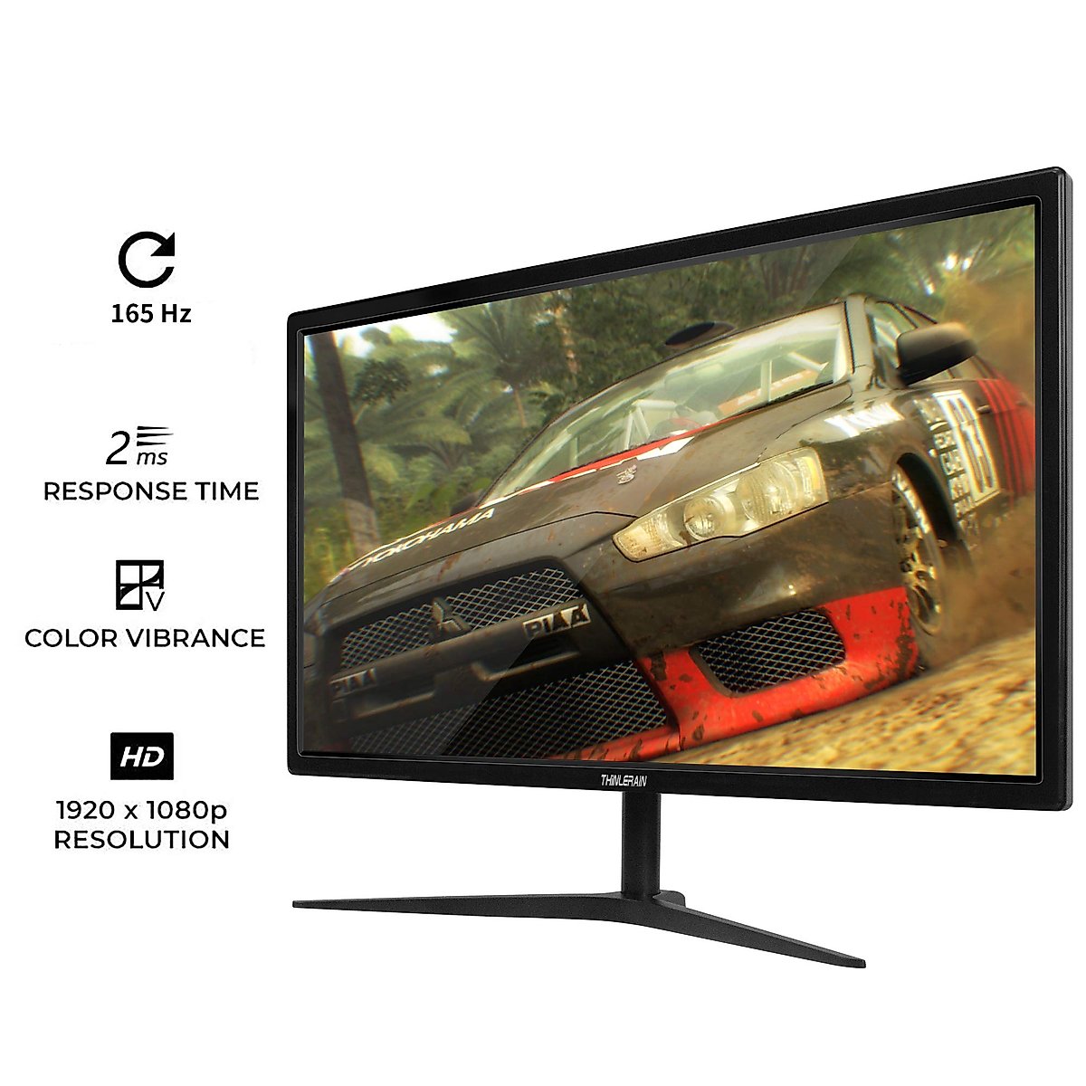 Thinlerain 24 Inch Monitor 144Hz FHD 1080p 2ms for Computer&Laptop| LED Monitors Build-in FreeSync | 2ms Response Time | VESA | DP Display Port & HDMI & USB