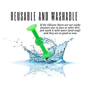 Family Darts Game, Christmas Suction Cup Silicone Darts Game, Stocking Stuffer Gift, Outdoors/Indoors, Camping Game, Kids and Adults Party Game, Fidget Toys, 10 Pieces for 2 Teams, green and blue