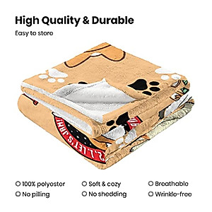 Corgi Throw Blanket Cute Dog Ultra Soft Warm Cozy Lightweight Microfiber Blankets Flannel Sherpa Fuzzy Fluffy Plush Throws for Sofa Couch Bedding All Season 60"x50"