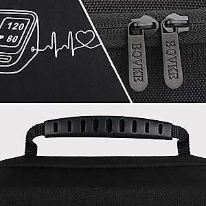 BOVKE Hard Carrying Case for OMRON Platinum BP5450 OMRON Gold BP5350 OMRON 7 Series BP7350 OMRON 10 Series BP7450 Wireless Blood Pressure Monitor, Extra Room fits Premium Upper Arm Cuff, Black