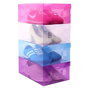 FRIDG Really Useful Boxes, Really Useful Organiser, Storage Boxes in a Clear Plastic Organiser and Clear Boxes Stackable Drawer Shoes Storage Box Container Organizer Purple