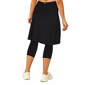 Aurgelmir Knee Length Womens Golf Tennis Skirts with Capri Legging Athletic Running Outdoor Workout Skorts with Pocket