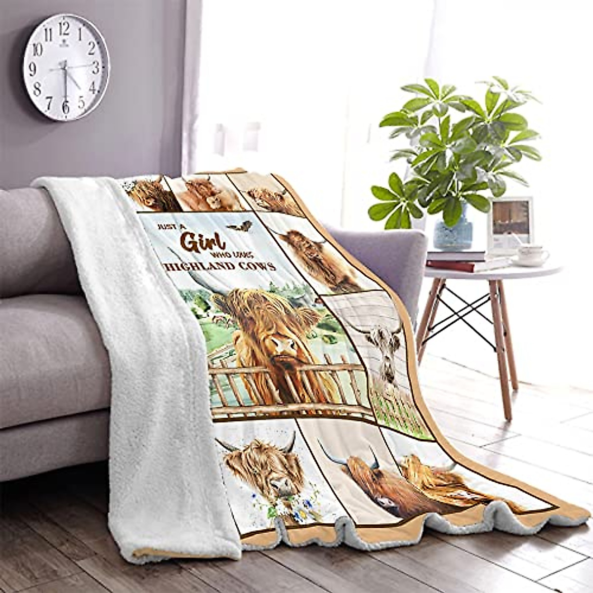 CYREKUD Highland Cow Blanket,Highland Cow Gifts for Women Throw Blanket,Cow Gifts for Cow Lovers,Cow Gifts for Girls Throw Blanket,Sofa Couch Beds Sea Highland Cow Decor Christmas 50" x 60"