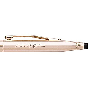 Gold Cross Pen Set | Engraved/Personalized Cross Classic Century 14 Karat Gold Plated Pen and Pencil Gift Set. Custom Engraved and Shipped in 1 Business Day.