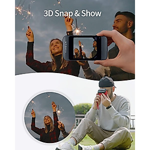 QooCam EGO Instant View 3D Camera Binocular 4K Sports Camera VR Adaptation 3D Lipo Vlog Camera HD (Black)