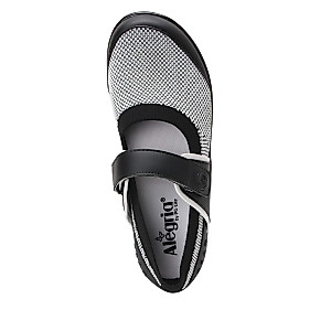 TRAQ by Alegria Qutie Womens Smart Walking Shoe Black White 6 M US