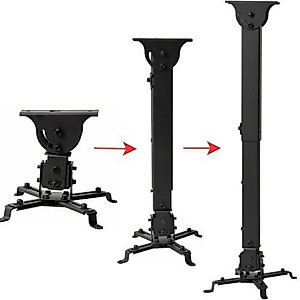 VideoSecu Flat Vaulted Ceiling Projector Mount LCD DLP Bracket with Adjustable Height Rotating Swivel Arm One Piece PJ2B 1C9