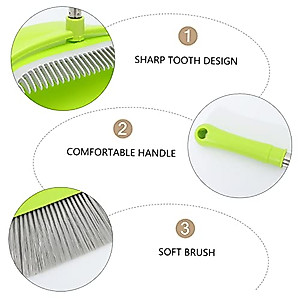 HOMOCONO 1 Set Broom Dustpan Set Broom Standing Broom and Dustpan Home Cleaning Device Standing Dustpan and Brush Upright Standing Lobby Broom and Dust Pan Toy Stainless Steel Green