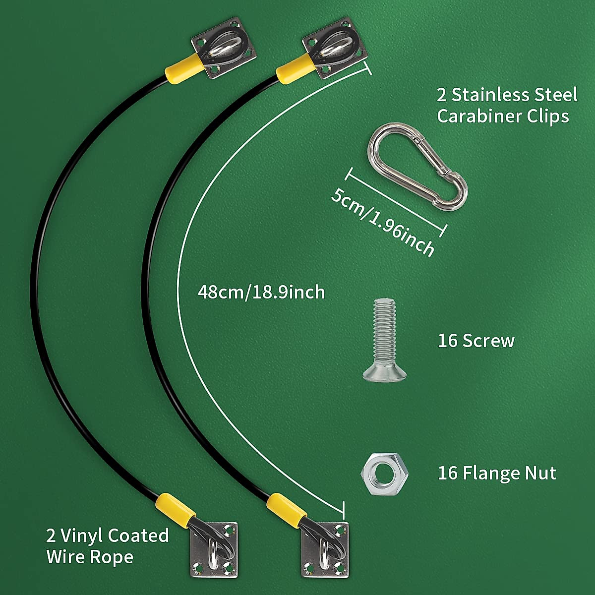 UYCCIMB Trash Can Lid Lock,Trash Can Locks for Animals Stop from Rummaging Metal Universal Lid Lock for Outdoor Garbage Cans-Durable Rubber Coated Braided Wire Rope(2 Pack)…