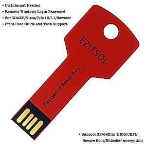EZITSOL USB Compatible Password Reset Recovery Boot Key Flash Drive | Compatible with Windows XP,Vista,7,8.1,10,11,Server | Remove Reset Recover login Password