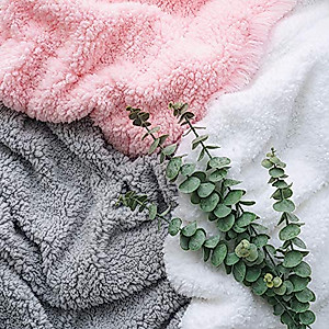 Maxsoft Fluffy Sherpa Blanket for Girls/Boys, 50"x60", Luxury Fuzzy Throw for Sofa, Couch, Bed, Decorative Shag Faux Fur Fleece Blanket for Bedroom(Grey)