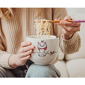 Disney The Aristocats Marie 20-Ounce Ceramic Ramen Bowl and Chopstick Set
