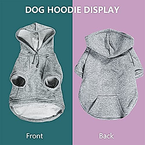 Furryilla Pet Clothes for Dog, Dog Hoodies Sweatshirt with Hood and Pockets for Small Dogs (Grey Dog Hoodie, Large)