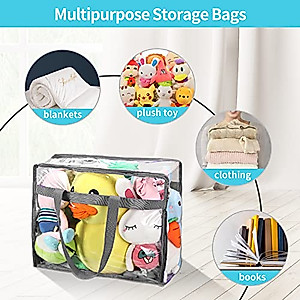 JiaGeMei Vinyl Storage Bags for Sheet, Thin Blanket, Sofa Pillow, Clothes (Grey)