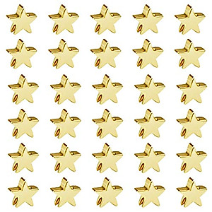 tiggell 50pcs Star Spacer Beads Alloy Charms Pendents Beads for Arts Crafts DIY Bracelet Necklace Earring Jewelry Making Decor (Gold)